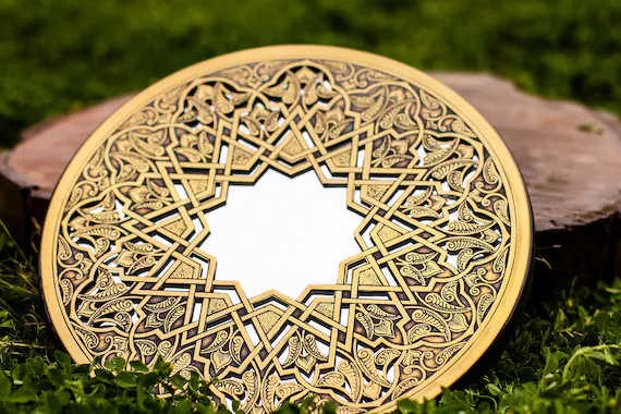 Middle Eastern Home Decor Mirrors: Mashrabiya, Islamic Geometric, Gold ...